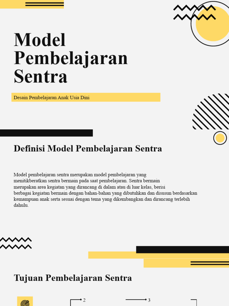 Model Pembelajaran Sentra | PDF