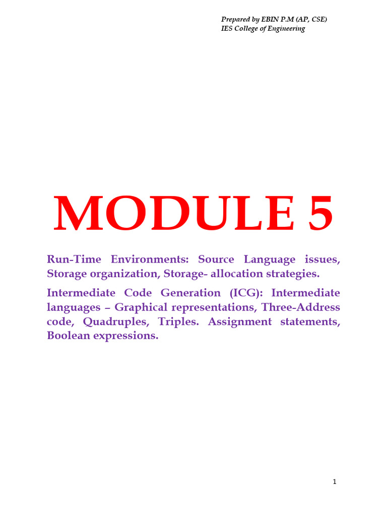Module 5 | PDF | Runtime System | Computer Program