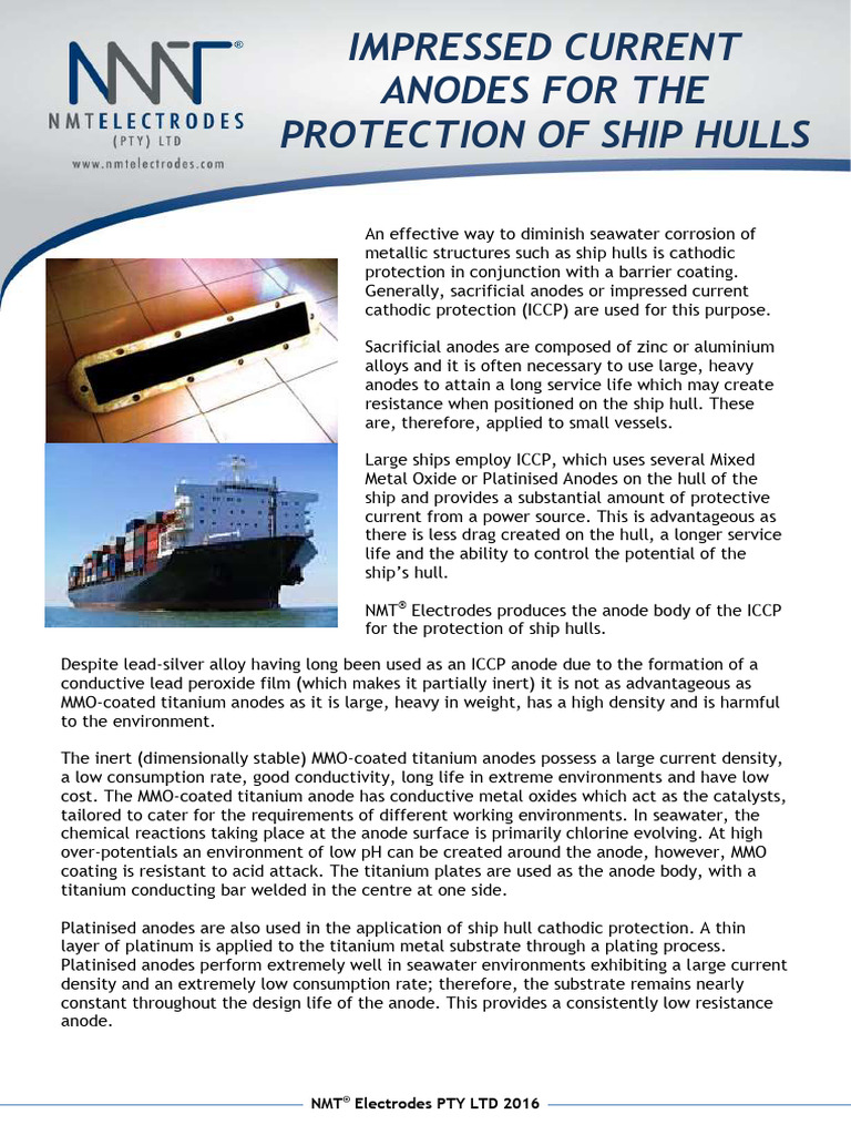 ICCP Ship Hull Anodes | PDF | Anode | Titanium