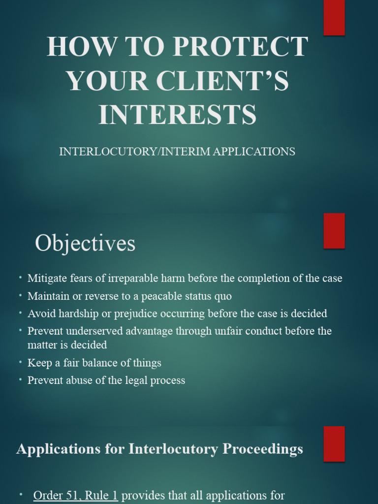 How To Protect Your Client's Interests | PDF | Injunction | Lawsuit