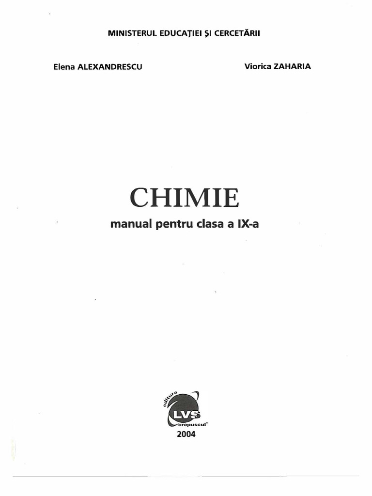 Chimie IX Romanian E-Book | PDF