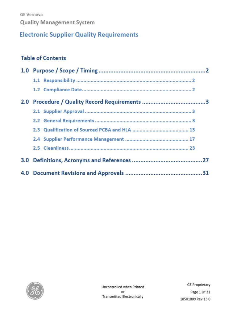 GE Vernova Electronic Supplier Quality Requirements Rev 13.0 | PDF ...