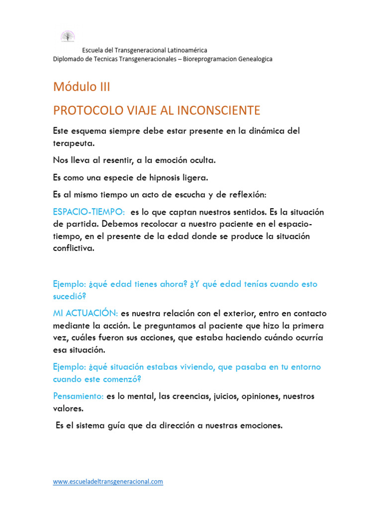 Viaje Al Inconsciente - Modulo 3 Decodificación Biologica | PDF | Las emociones | Pensamiento
