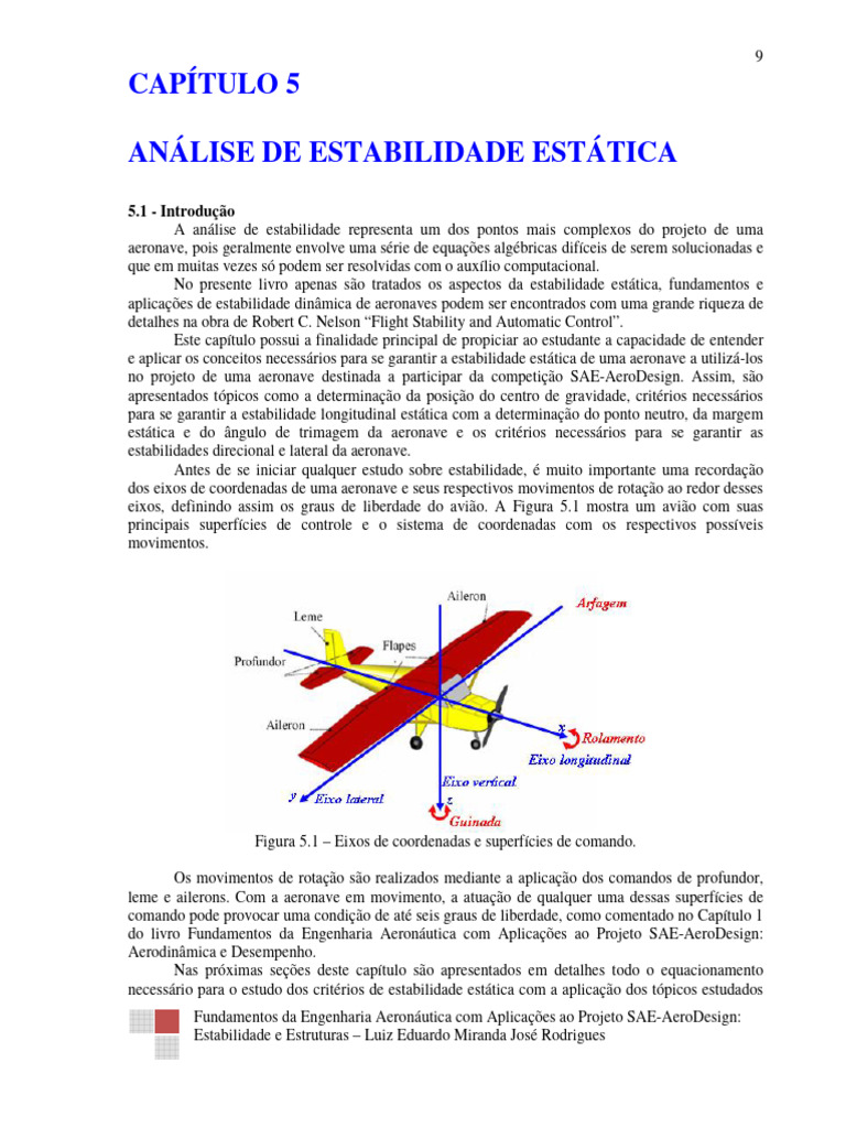 Estabilidade Estática em Aeronaves | PDF | Aerodinâmica | Mecânica dos fluidos