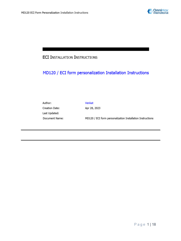 MD120 ECI Form Personalization | PDF | Software Engineering | Data Management