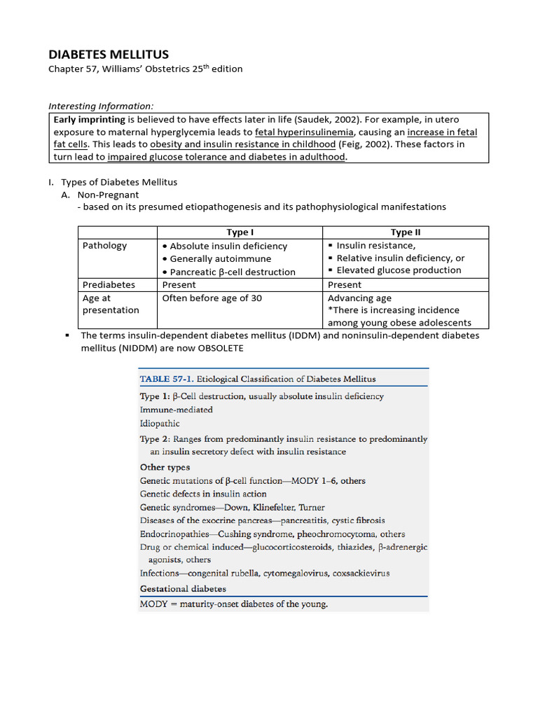 DIABETES MELLITUS Handout | PDF | Diabetes | Prediabetes