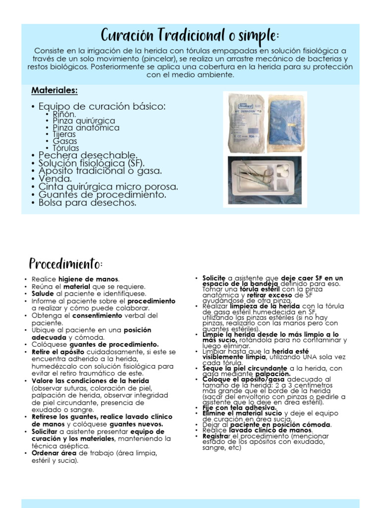CURACIÓN TRADICIONAL O SIMPLE | PDF | Herida | Piel