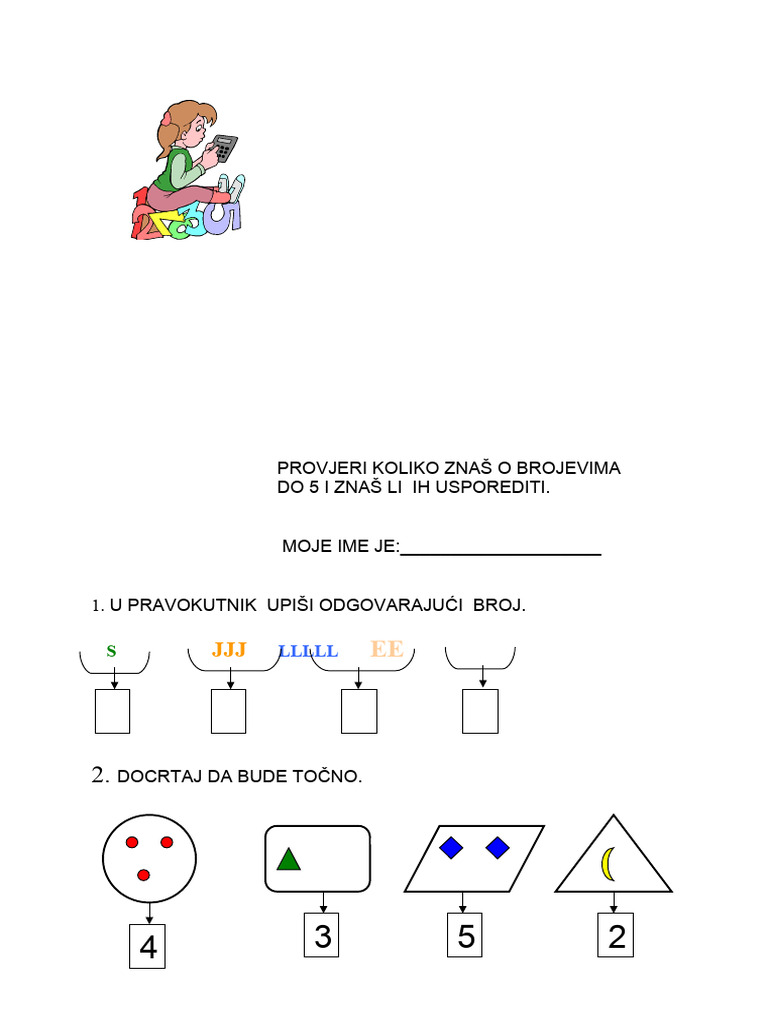 Ispit Brojevi Do 5 | PDF