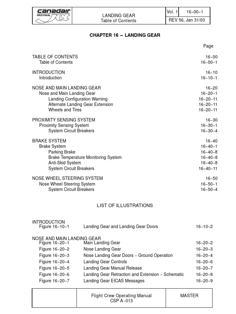 Bombardier CRJ 00-Landing Gear | PDF | Landing Gear | Manual Transmission
