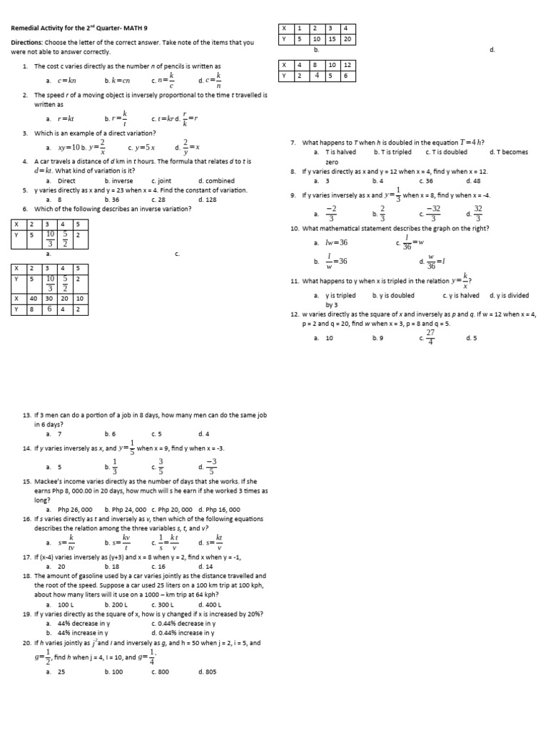 Module 3 - Variations | Download Free PDF | Speed | Mathematics