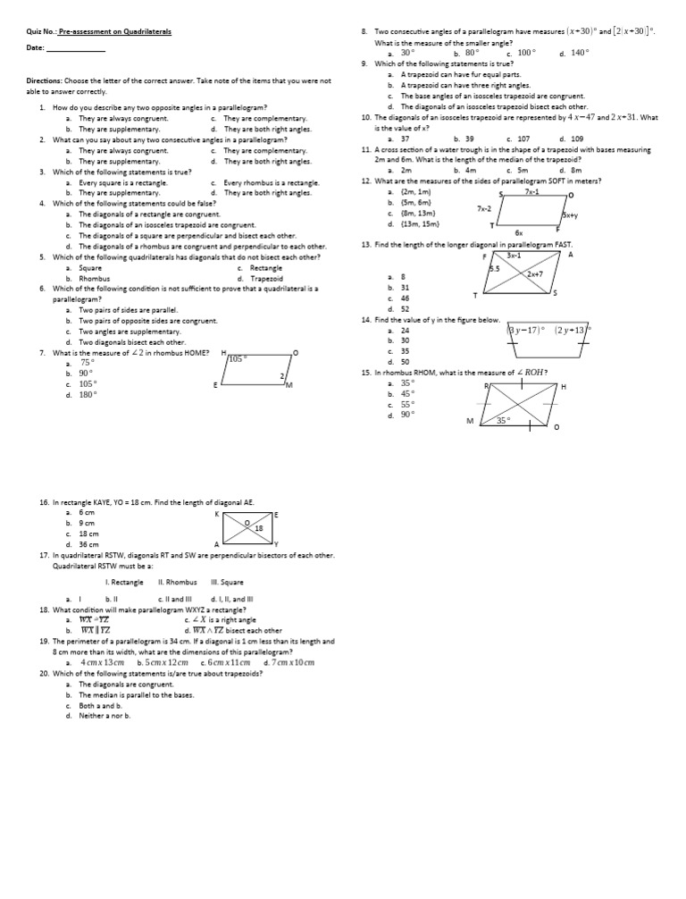 Module 5 - Quadrilaterals | PDF | Rectangle | Classical Geometry