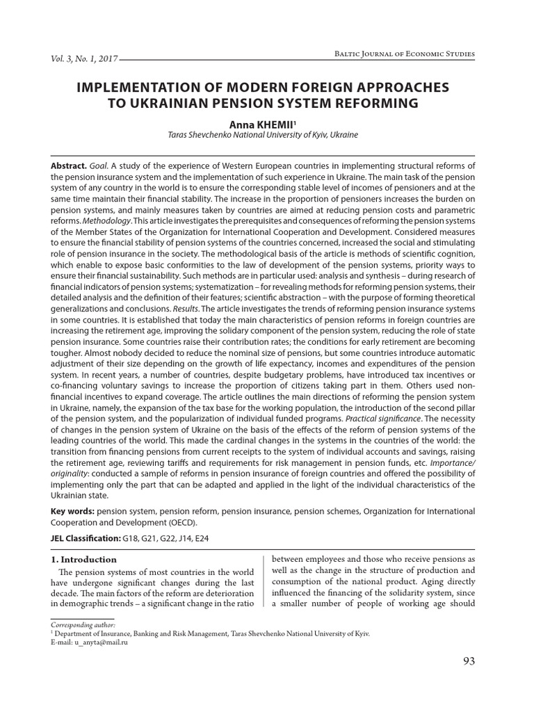 Pension System-Reforming | PDF | Pension | Retirement