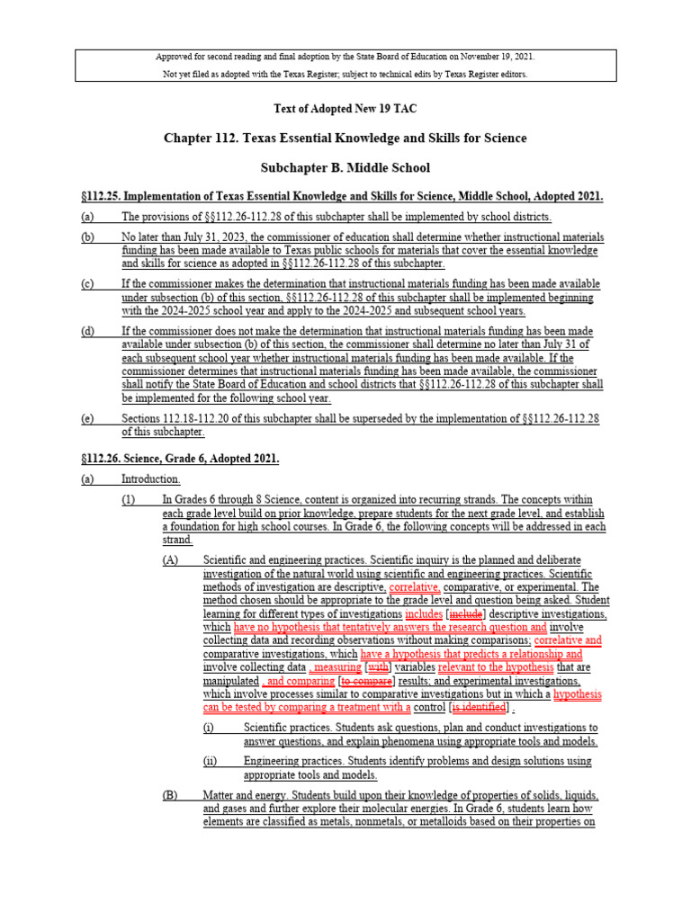 Texas Middle School SC | PDF