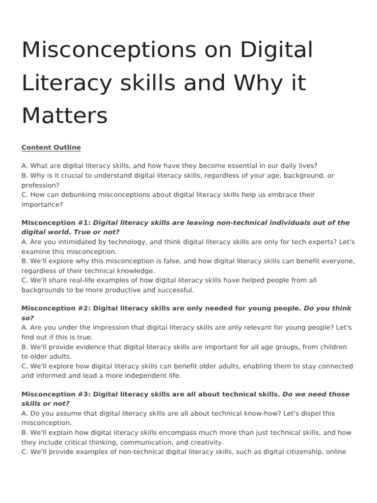 Misconceptions-On-Digital-Literacy-Skills-And-Why-It - Matters | PDF ...