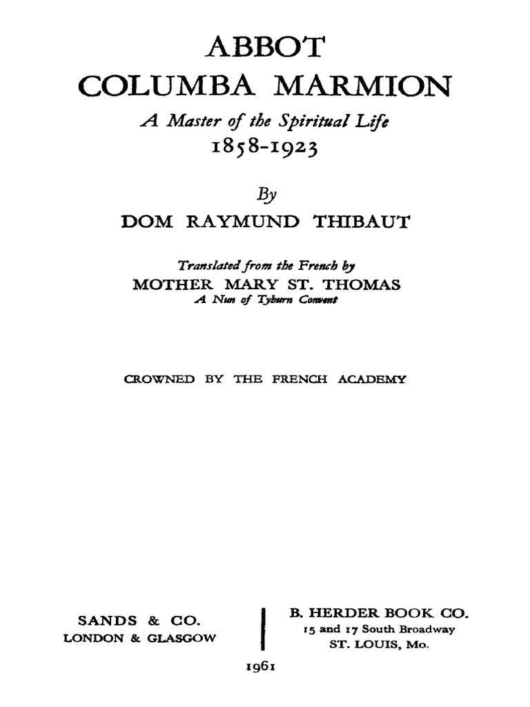 Abbot - Columba - Marmion - A Master (Englisch) | PDF