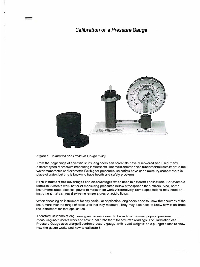 bourdon pressure gauge | PDF | Pressure Measurement | Pascal (Unit)