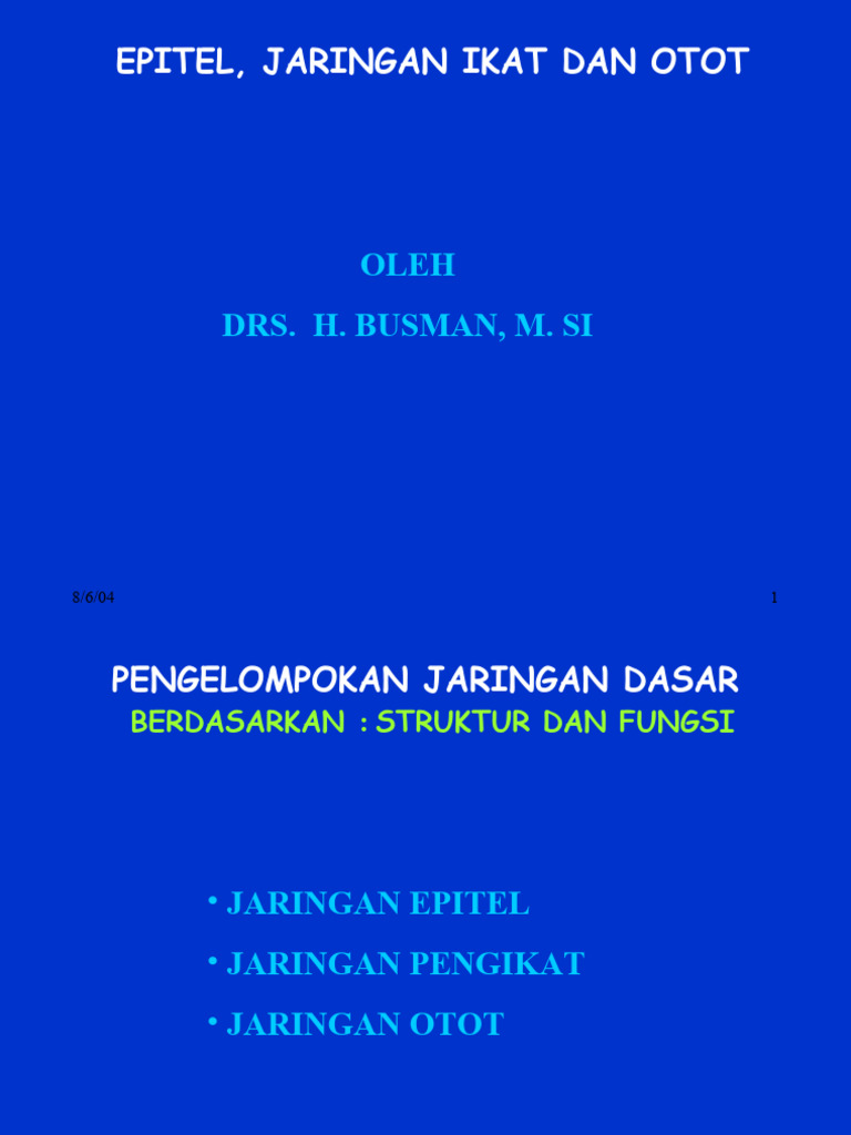 Epitel, Jar. Ikat, Otot (OK) 1 | PDF | Griya & Taman