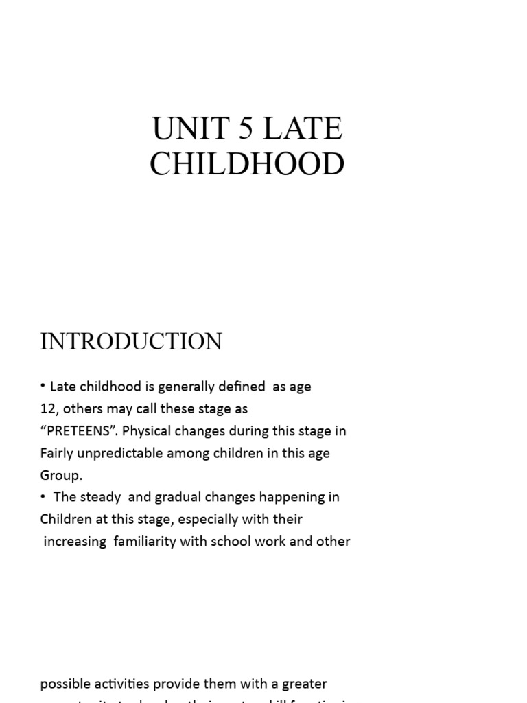 Understanding Late Childhood Development | PDF