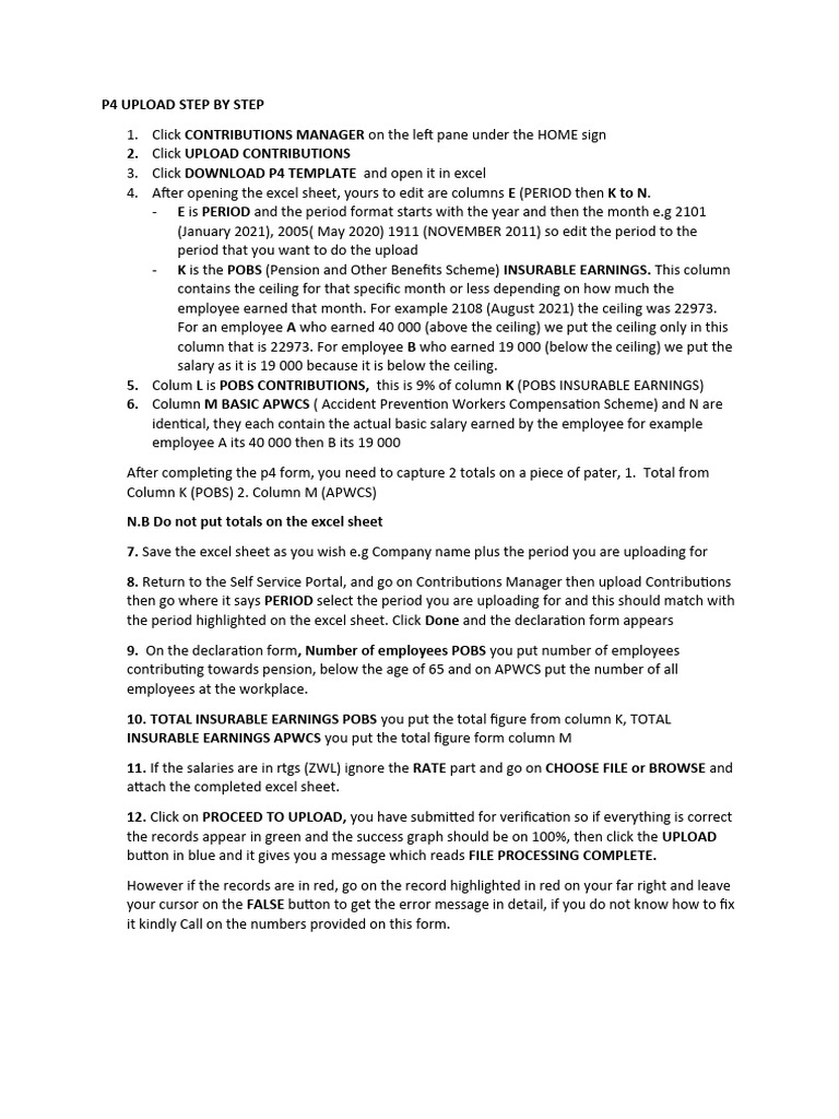 P4 Upload Step by Step | PDF | Pension | Employment