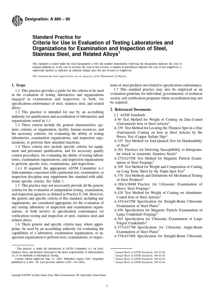 Astm A-880 | PDF | Hardness | Steel