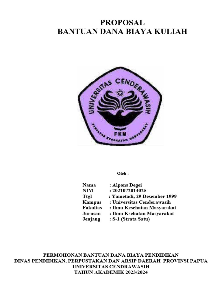 Proposal - Bantuan - Dana Kuliah Oleh Enago | PDF