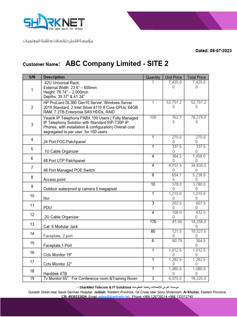 ABC Company Ltd. - SITE 2 | PDF | Computer Networking | Information And ...