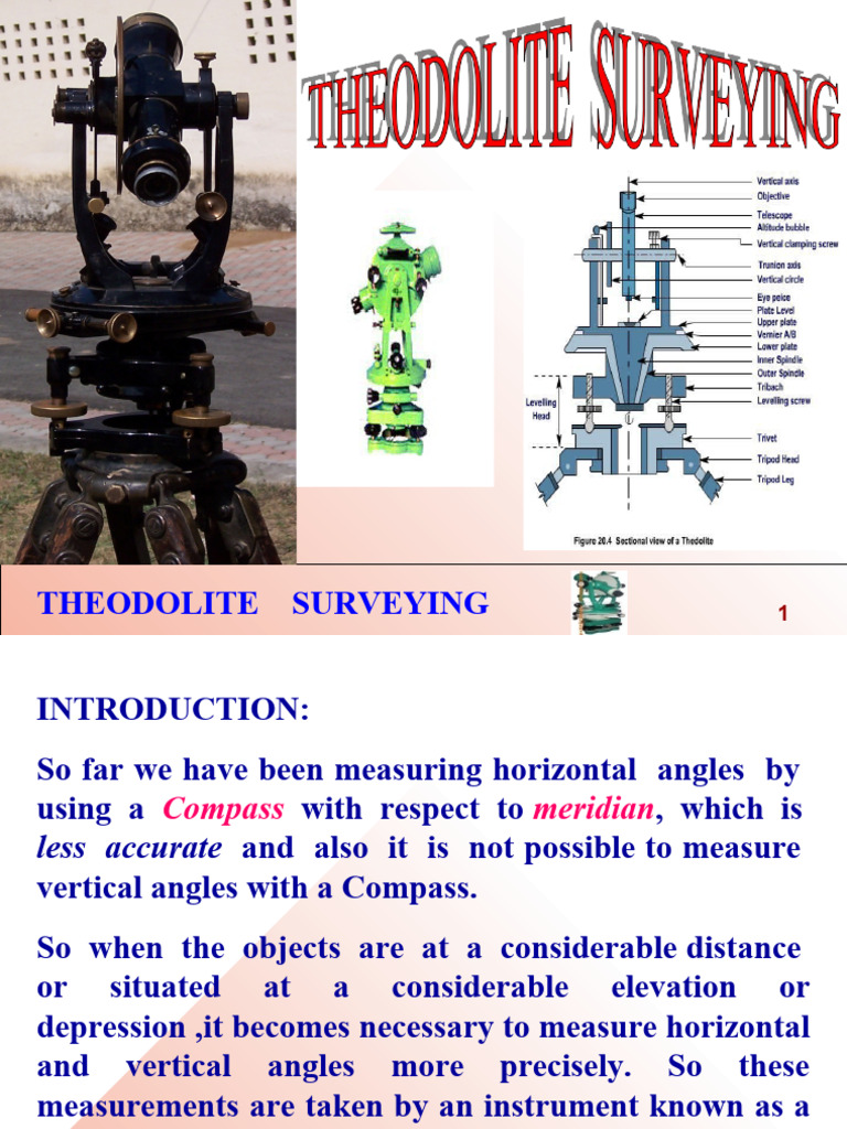 Theodolite Surveying | PDF | Surveying | Metrology