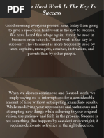 Hard Work: The Key to Success | PDF | Self-Improvement