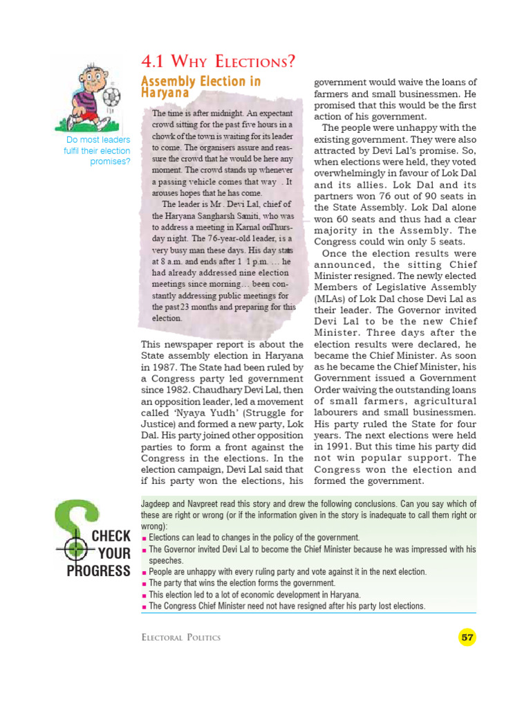 Chapter 4 Electoral Politics | PDF | Electoral District | Elections