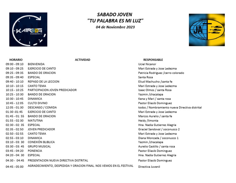 Programa Sábado Joven | PDF