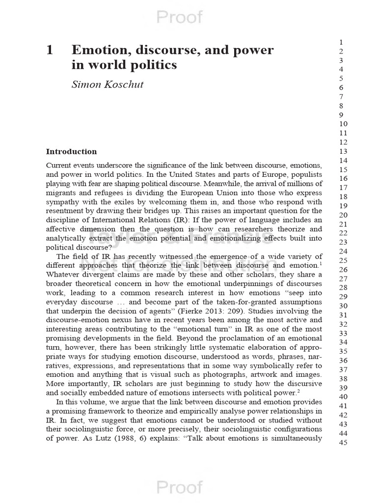 The Power of Emotions in World Politics | PDF | Emotions | Discourse