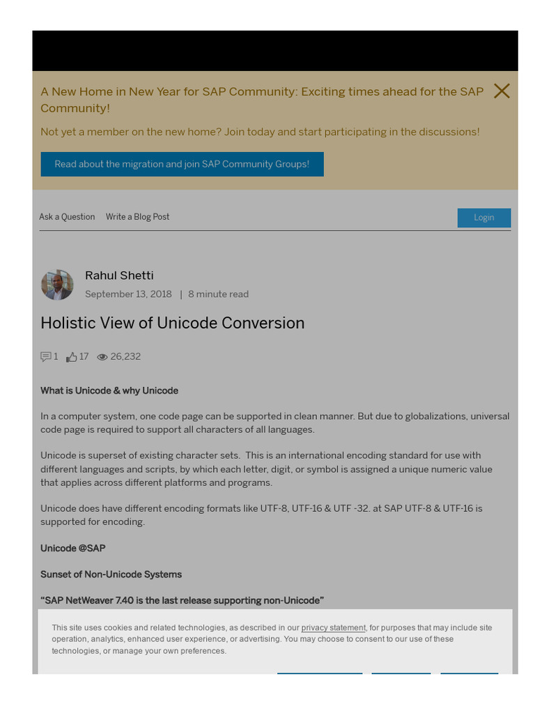Blogs Sap Com 2018 09 13 Holistic View of Unicode Conversion | PDF ...
