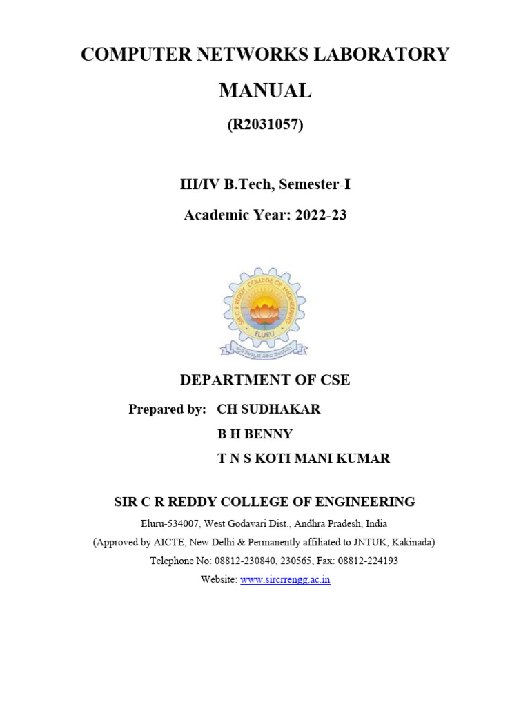 Computer Networks Lab Manual | PDF | Computer Network | Router (Computing)