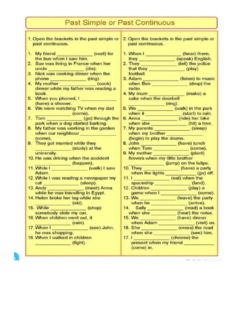 English Simple Past Past Continuous and Future | PDF | Linguistic ...