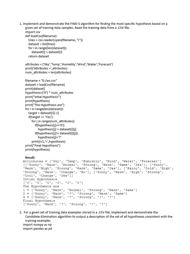 ML Lab Manual | PDF | Accuracy And Precision | Cluster Analysis ML Lab Manual | PDF | Accuracy And Precision | Cluster Analysis