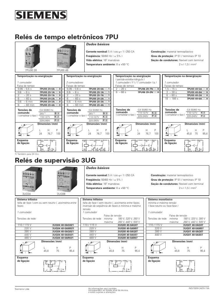 SIEMENS - Temporizadores 7PU | PDF