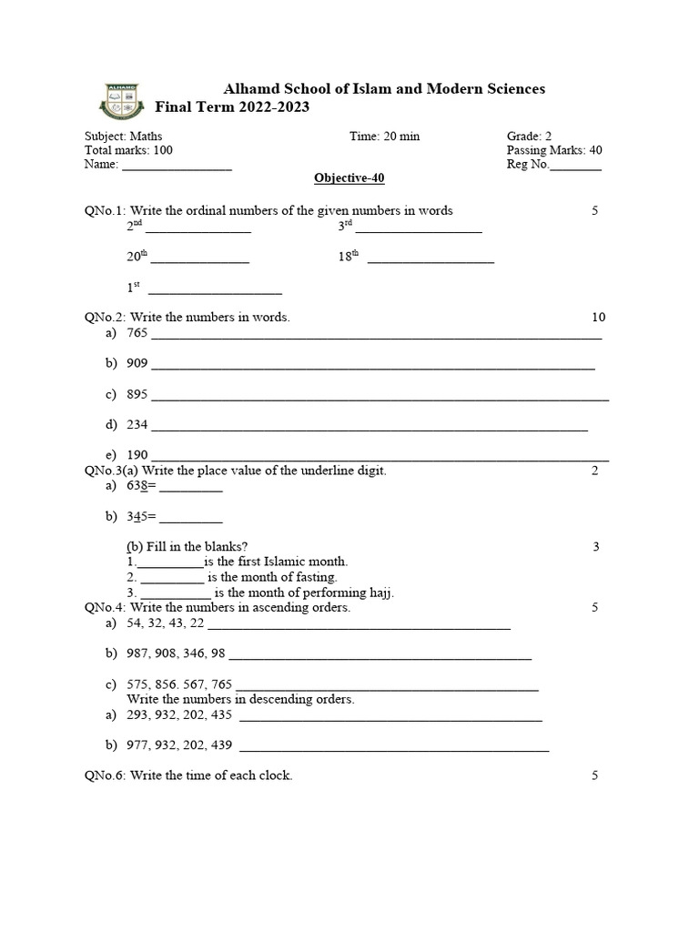 g2 Maths | PDF | Mathematics