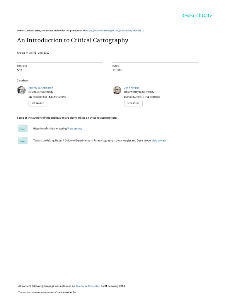 An Introduction To Critical Cartography | PDF | Frankfurt School ...