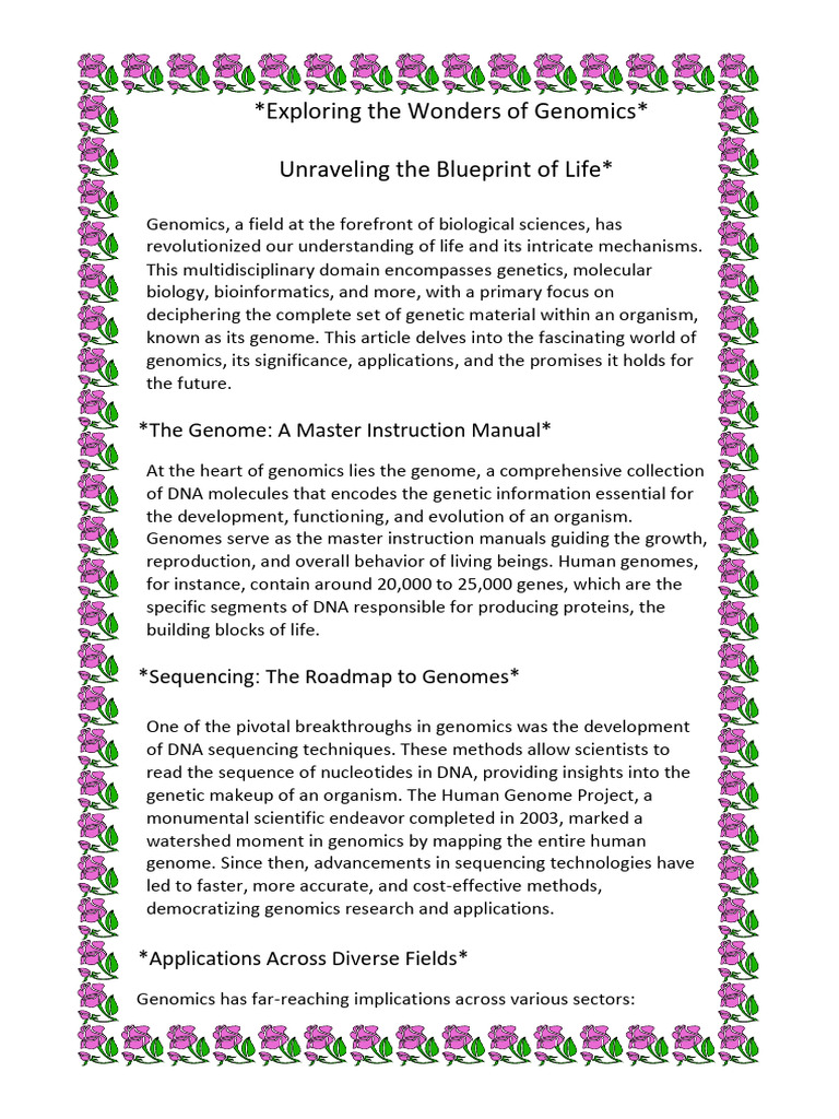 Genomics Pdf Genomics Genome