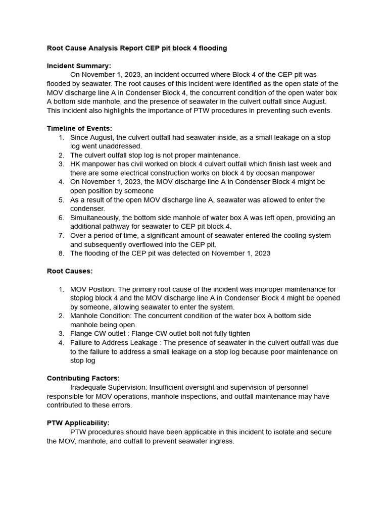Root Cause Analysis CEP | PDF