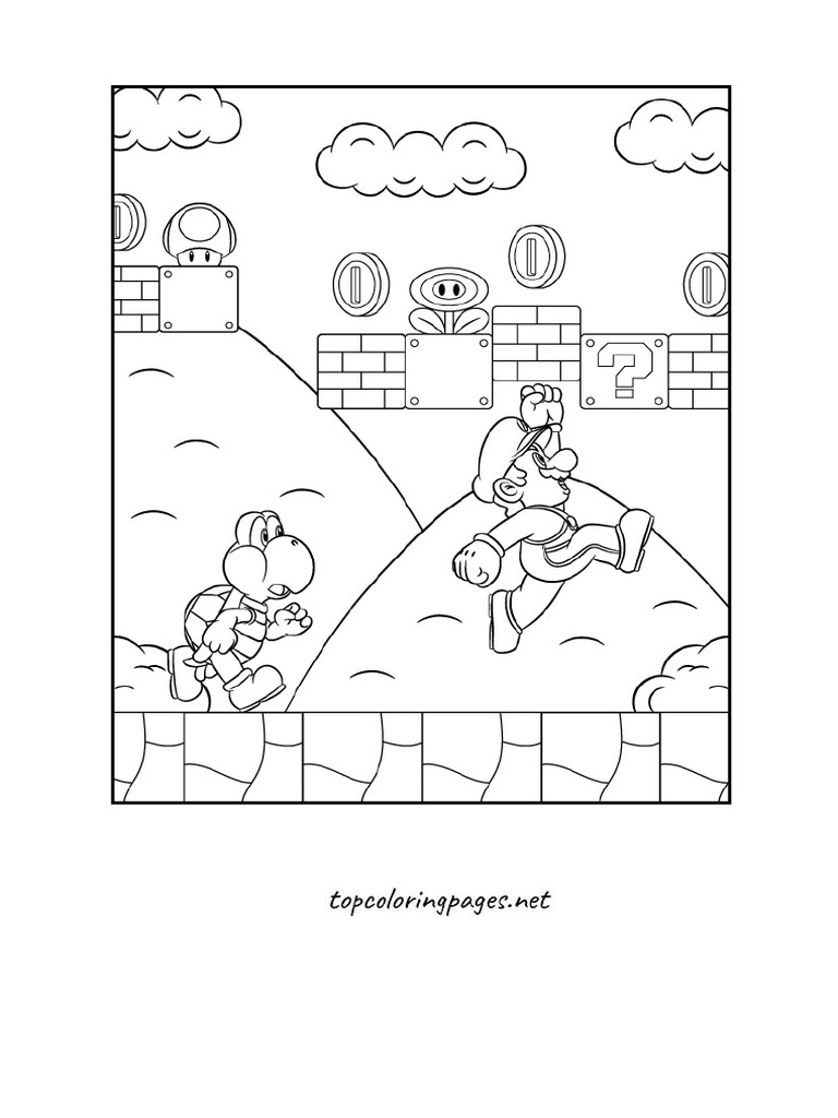 Super Mario Game Coloring Page | PDF Super Mario Game Coloring Page | PDF