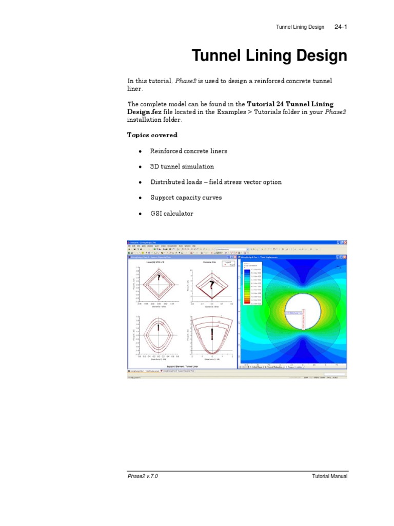 Tutorial 24 Tunnel Lining Design | PDF