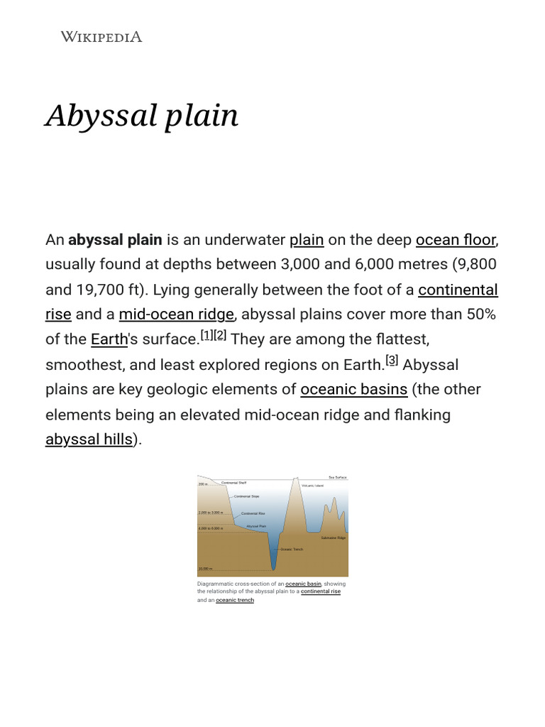 Abyssal Plain - Wikipedia | PDF | Plate Tectonics | Seabed
