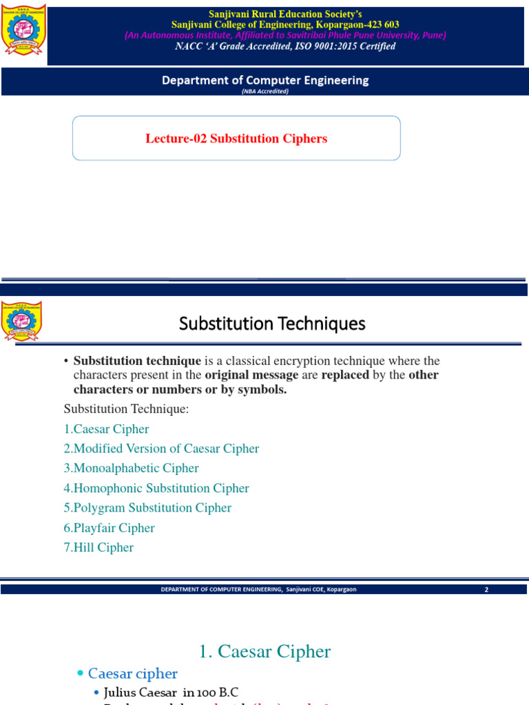 Lecture 2 - Substitution Ciphers | Download Free PDF | Cryptography | Cyberwarfare