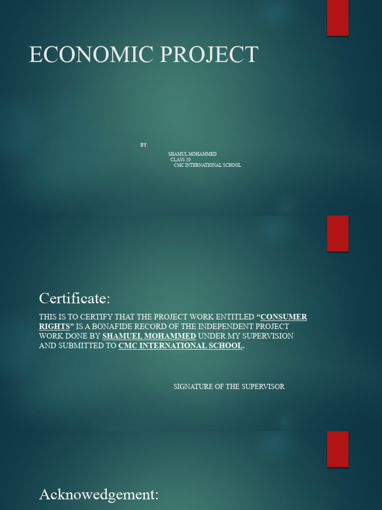 Economic Project | PDF | Consumer Protection | Business