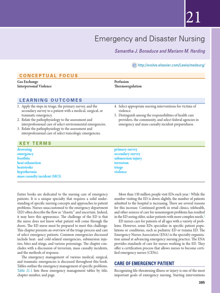 Chapter 21 Emergency and Disaster Nursing LEWIS | PDF | Injury ...