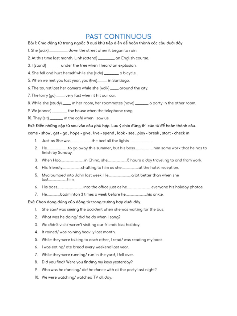 Past Continuous | PDF