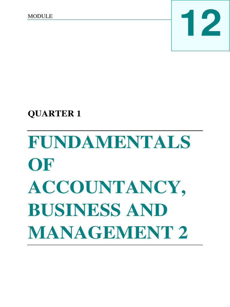 ABM FABM 2 Q1 Module | PDF | Balance Sheet | Expense