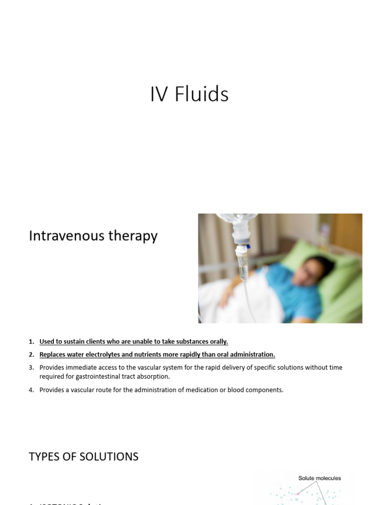 IV Fluids: Types and Administration Guide | PDF | Intravenous Therapy ...