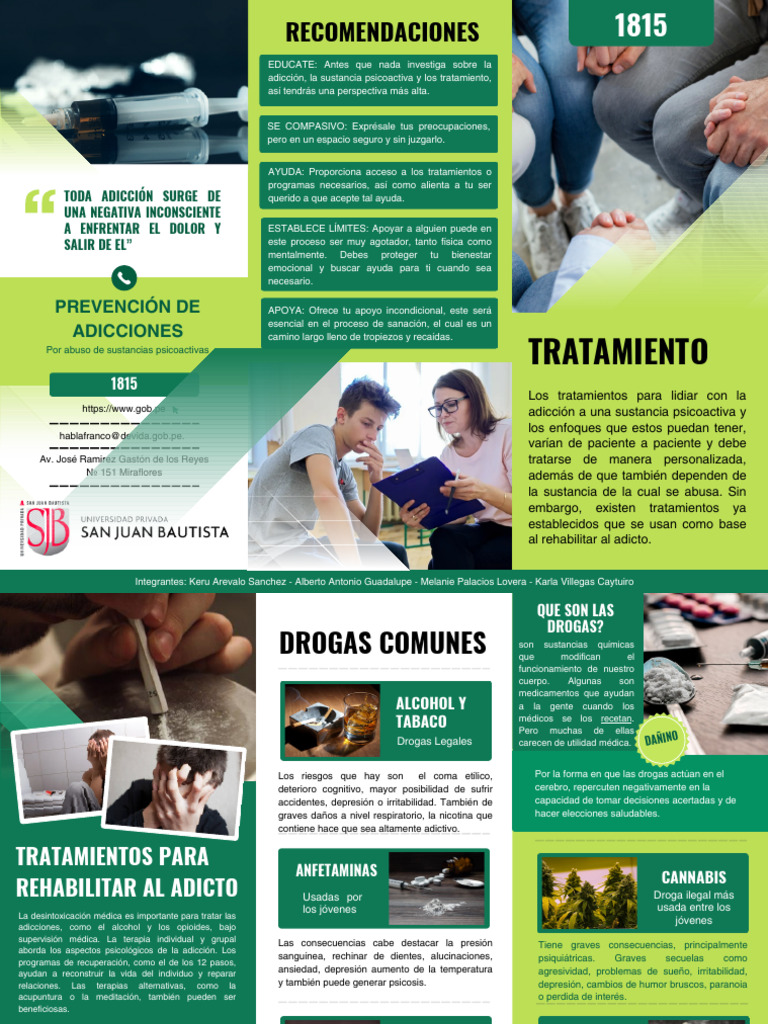 Tríptico - Prevención de Adicciones | Descargar gratis PDF | Drogas | Depresión (estado de ánimo)